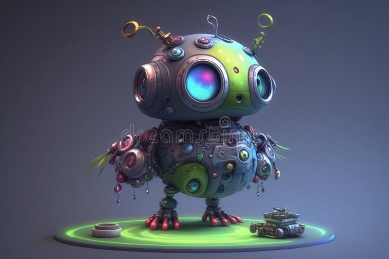 A Adorable, Animated Discord Robot. AI Stock Illustration ...