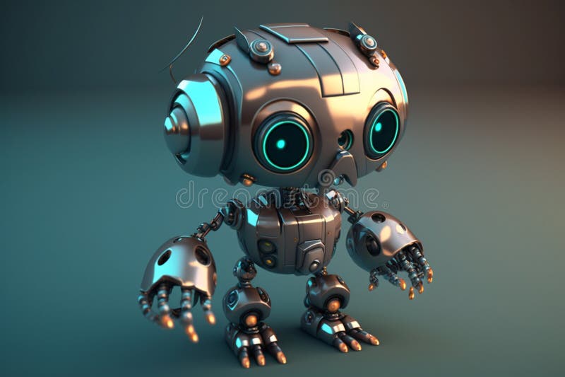 Adorable Animated Discord Robot. Generative Ai Stock Illustration ...