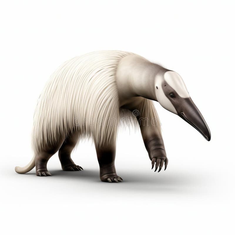 Simple Cel Shaded 3d Anteater Full Body Portrait Image Stock ...
