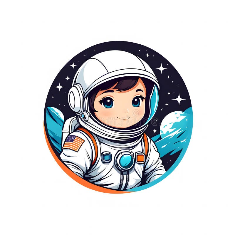 Adorable Astronaut Character in a Space Suit Against a Plain White ...