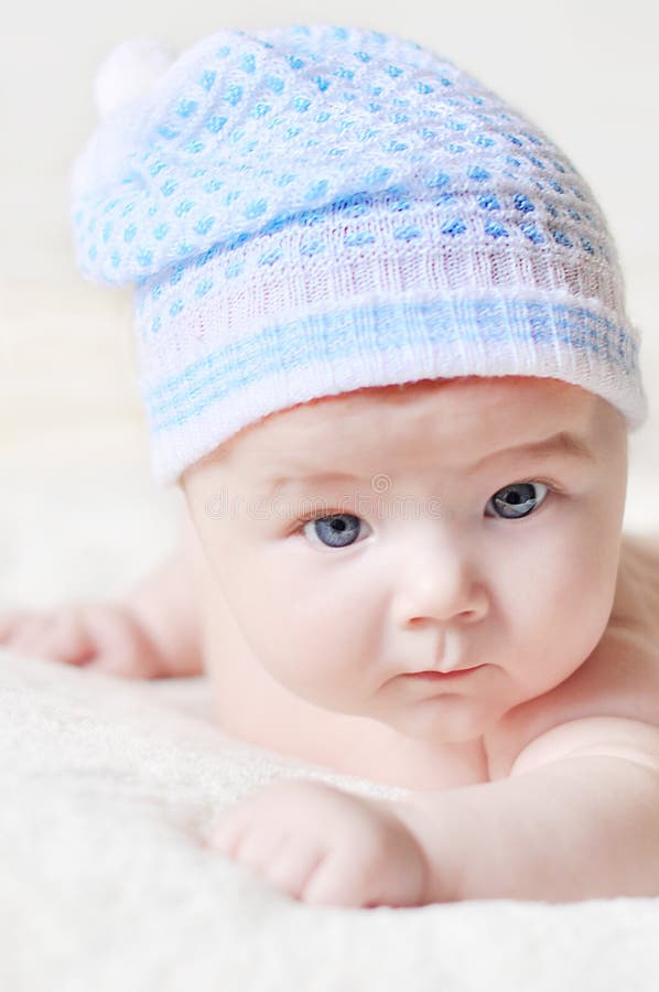 Baby girl stock image. Image of infant, blue, good, beautiful - 24437969