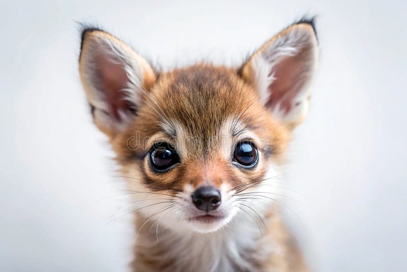 Adorable Baby Bat-eared Fox Cub Portrait Stock Illustration ...