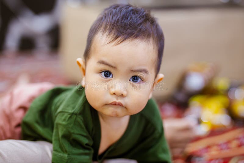 Adorable Baby Boy Looking at Camera. Cute Baby Boy with a Joyful ...