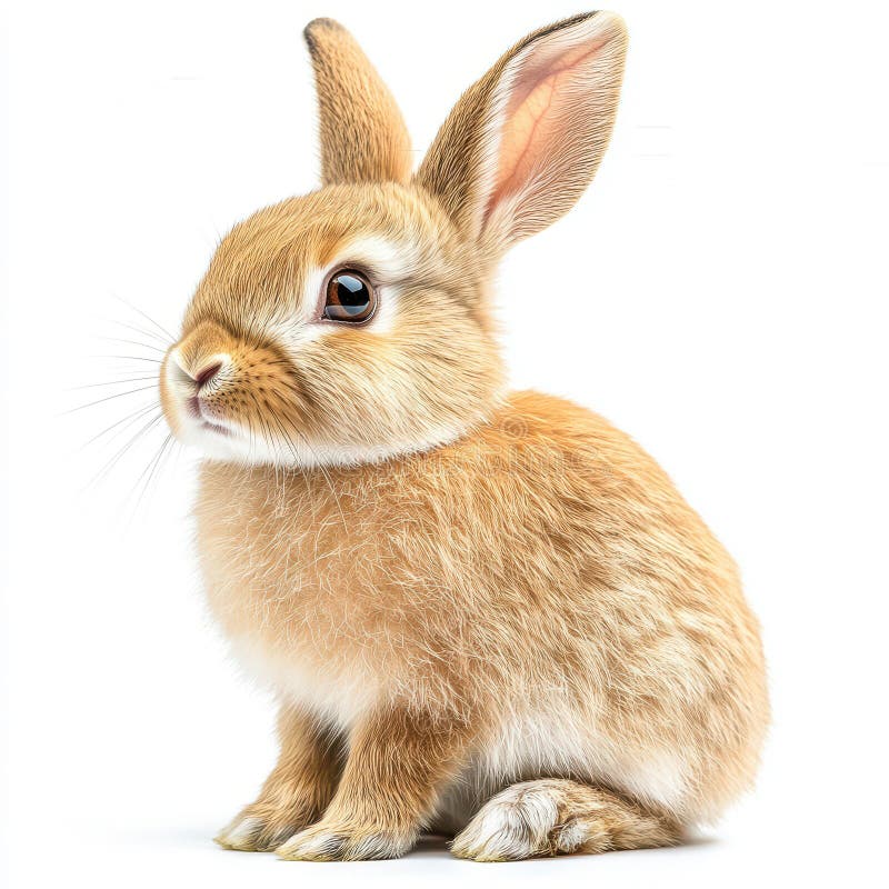 Adorable Baby Bunny Sitting White Background Stock Illustration ...