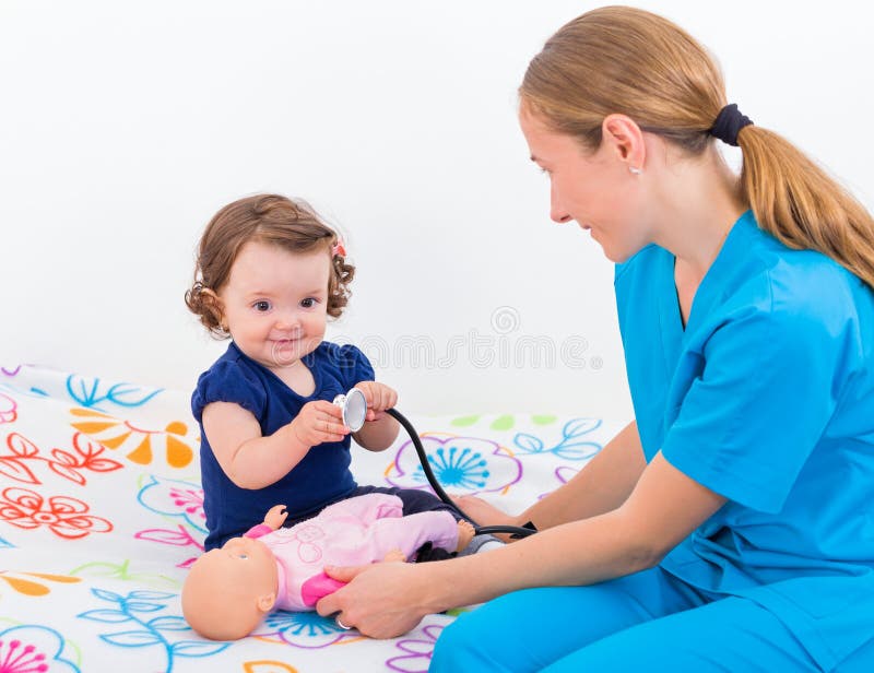 Adorable Baby at the Doctor Stock Photo - Image of doctor, care: 48027610