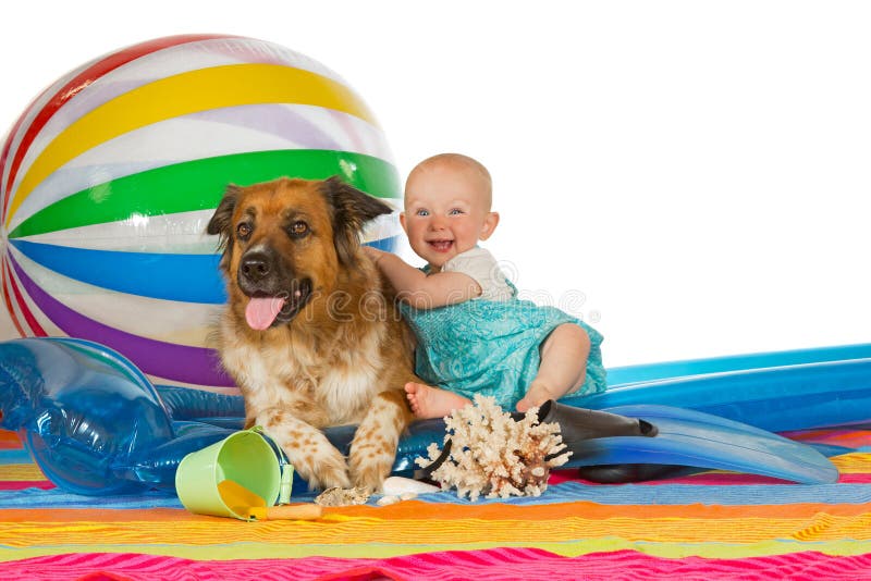 Adorable baby with dog stock photo. Image of closeness - 26192198