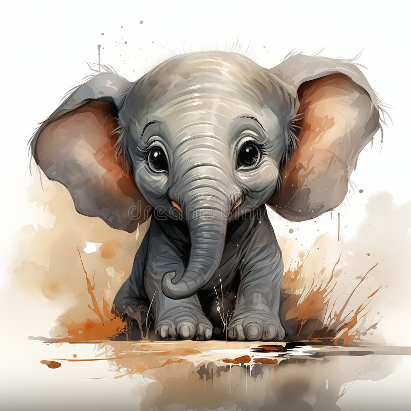 Adorable Baby Elephant: a Dreamy Profile of Deep Colors and Prop Stock ...