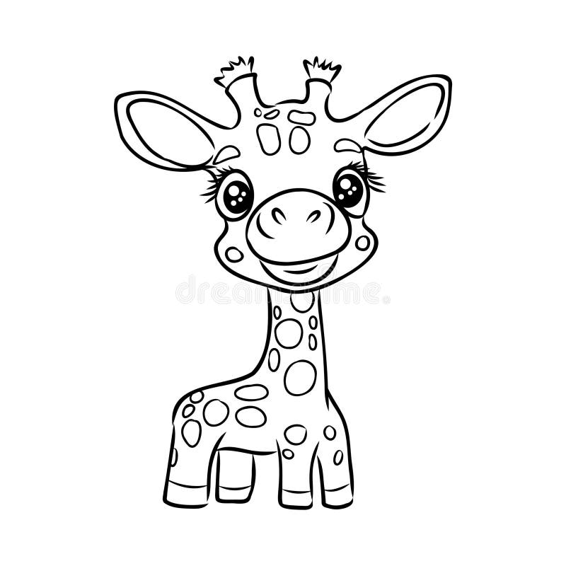 Adorable Baby Giraffe Vector Illustration Cartoon Giraffe Stock Vector ...