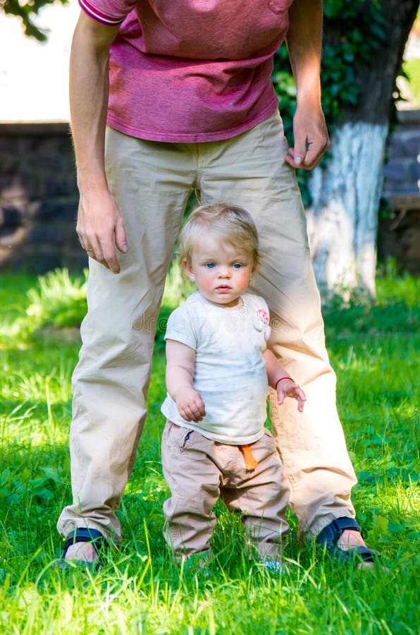Adorable Baby Girl Making First Steps Stock Photo - Image of cute, girl ...