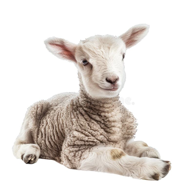 Adorable Baby Lamb on Transparent Background Stock Photo - Image of ...