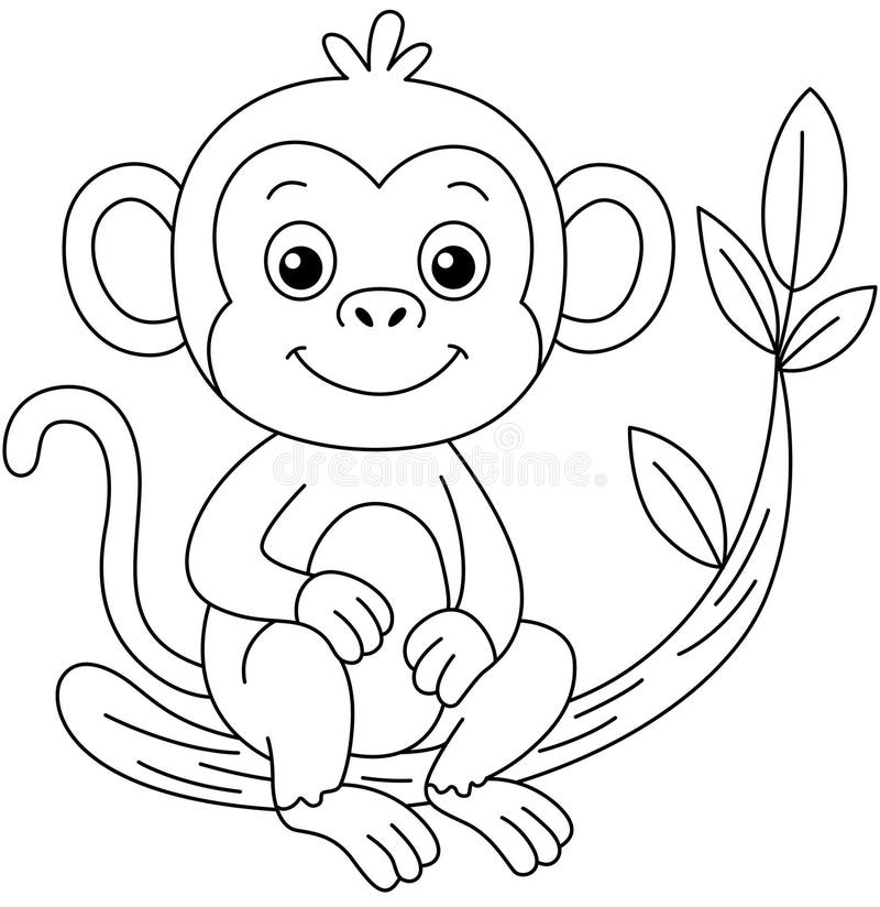 Little Monkey Outline Stock Illustrations – 760 Little Monkey Outline ...