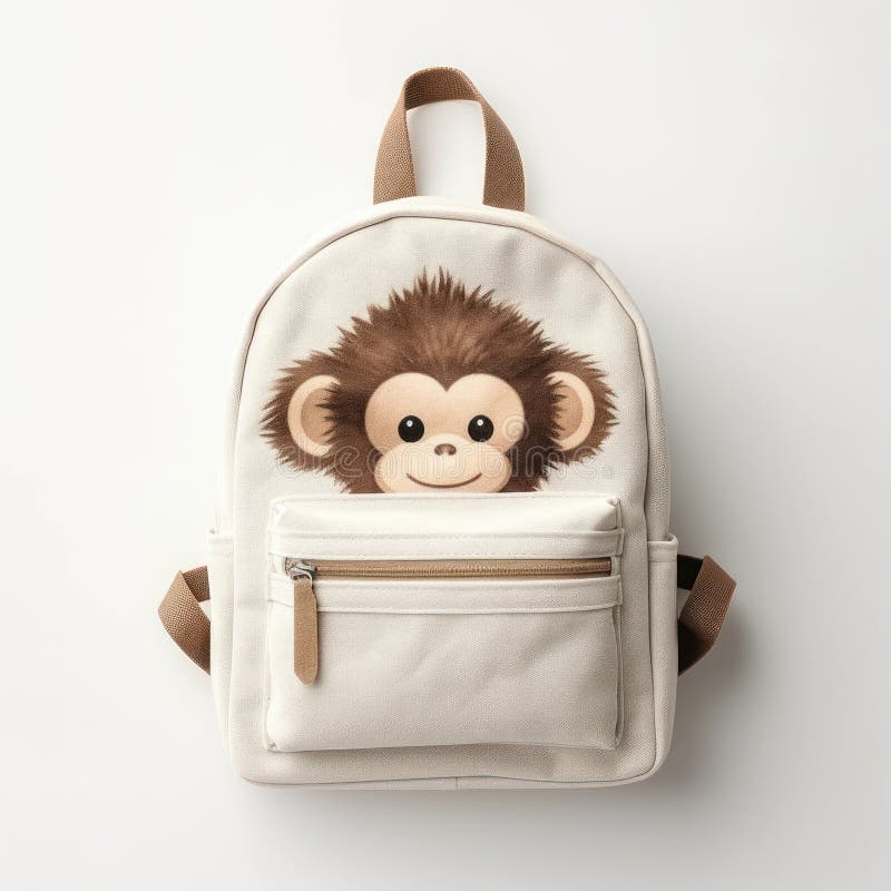 Adorable Baby Monkey Mini Backpack Realistic Bag Design AI Generated ...