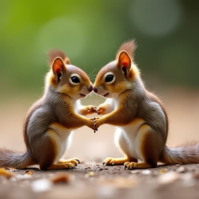 Adorable Baby Squirrels Playing Together Stock Image - Image of ...