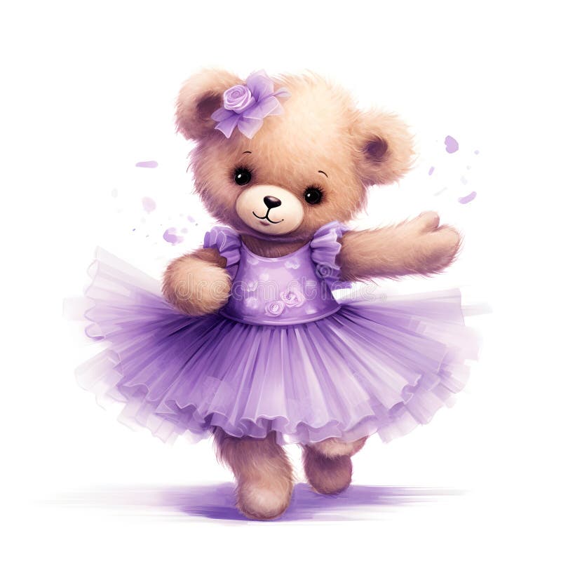 Adorable ballet bear pose stock illustration. Illustration of childish ...