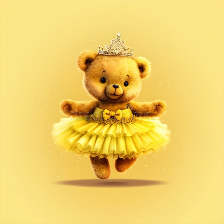 Adorable ballet bear pose stock illustration. Illustration of black ...