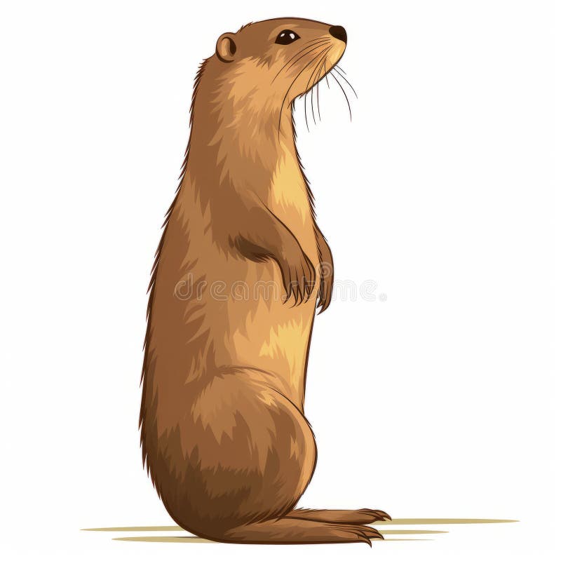 Adorable Beaver Silhouette: Realistic Stylized Illustration Stock ...