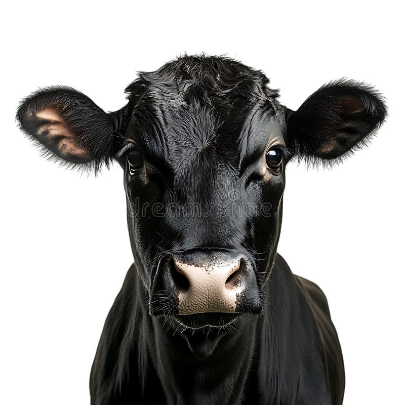 Adorable Black Calf CloseUp Stock Illustration - Illustration of rural ...