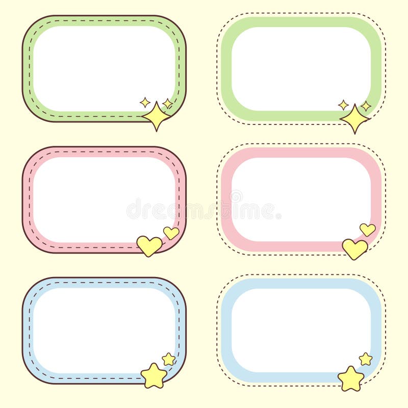 Adorable Border Box Collection, Set of Cute Frames, Stock Vector ...