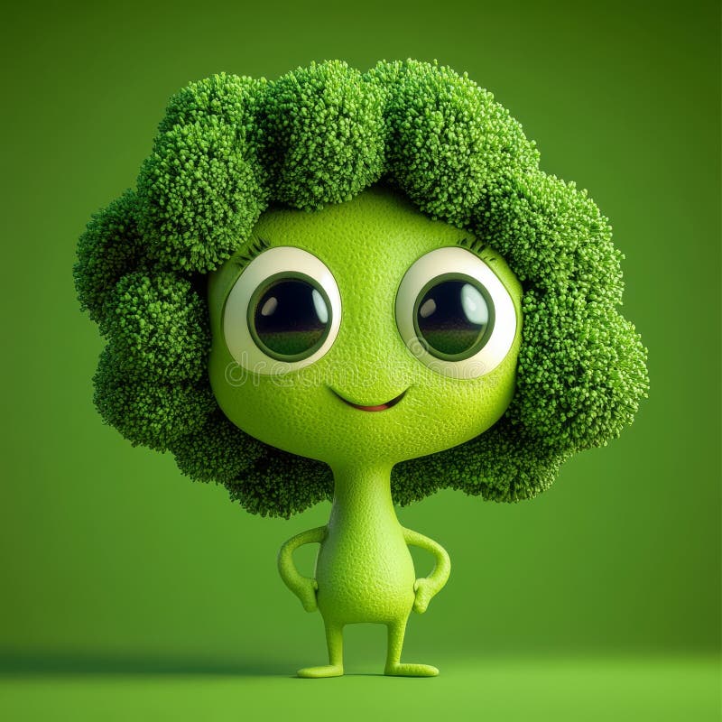 An Adorable Broccoli Character (stock) Stock Photo - Image of ...