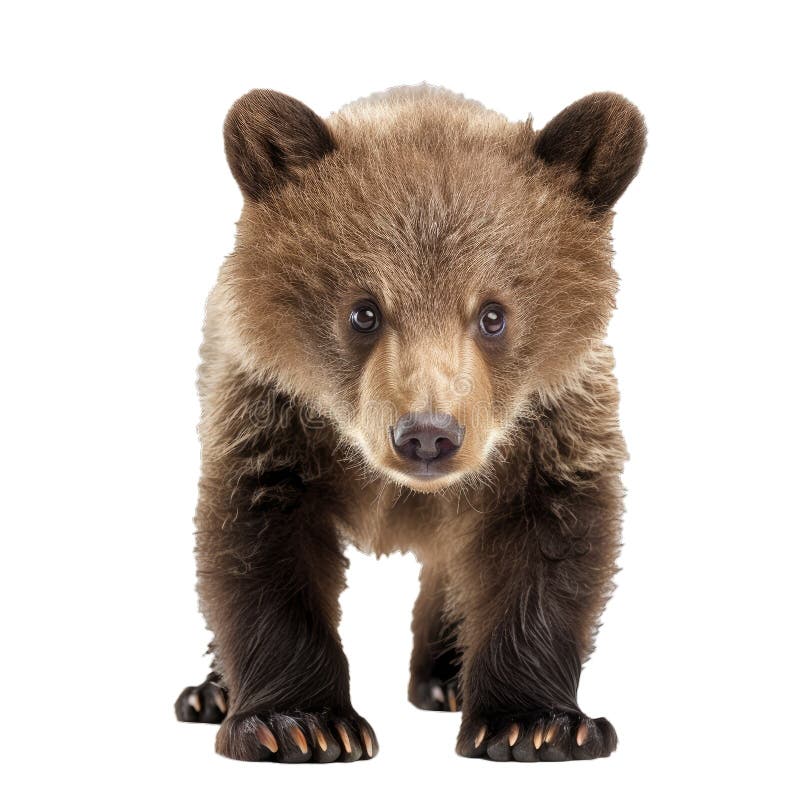 Adorable Brown Bear Cub Isolated on Transparent Background Stock Image ...