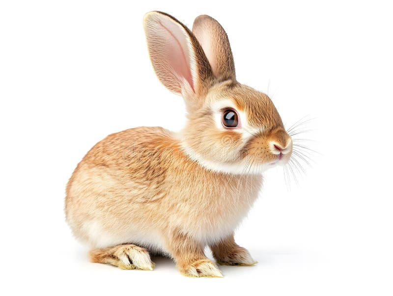 Adorable Brown Bunny Rabbit on White Background Stock Illustration ...