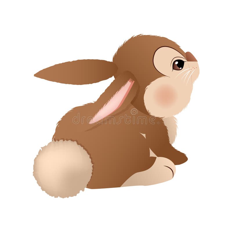 Brown Bunny Participating In An Easter Egg Hunt Stock Vector ...
