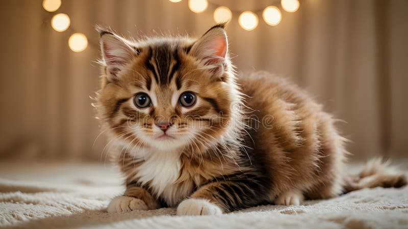 Adorable Brown Kitten with Gentle Eyes Stock Image - Image of brown ...