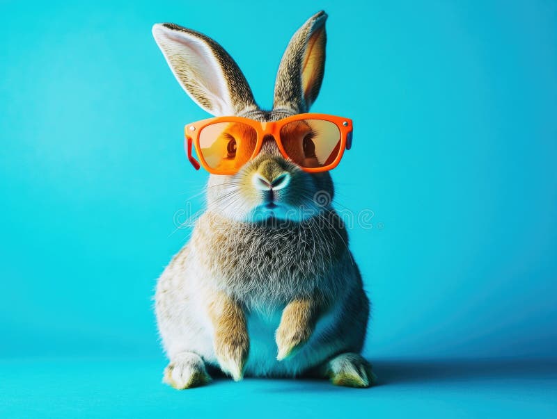 Adorable Bunny Wearing Sunglasses Stock Image - Image of lighthearted ...