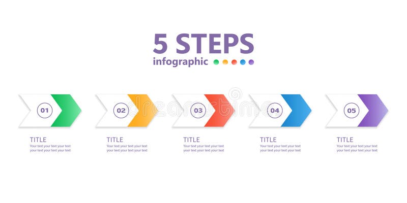 1 Adorable Business Infographic-5 Steps-arrow-timeline-concept Stock Vector - Illustration of ...