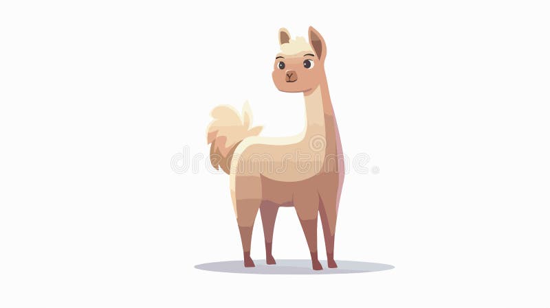 Adorable Cartoon Alpaca Vector Illustration with Animated Expression ...
