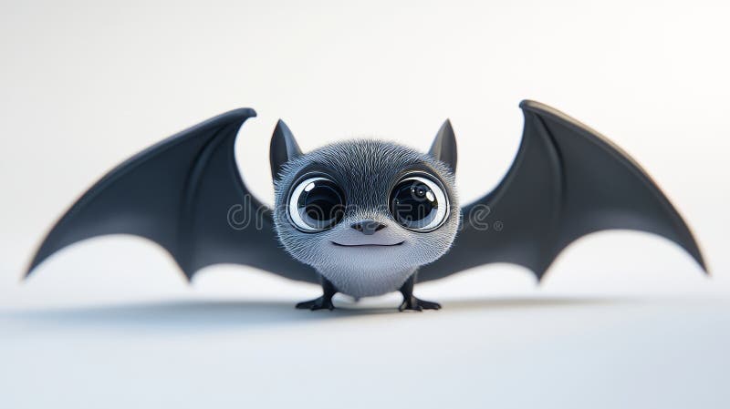 Adorable Cartoon Bat Illustration Friendly Flying Mammal Character ...