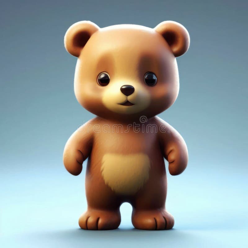 Adorable Cartoon Bear Character Created with Artificial Intelligence ...