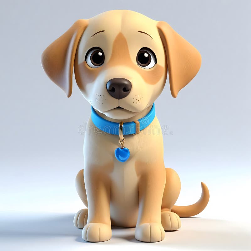 Adorable Cartoon Labrador Puppy Sitting Stock Illustration ...