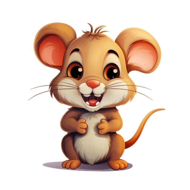 An Adorable Cartoon Mouse with a Beaming Smile. Stock Illustration ...