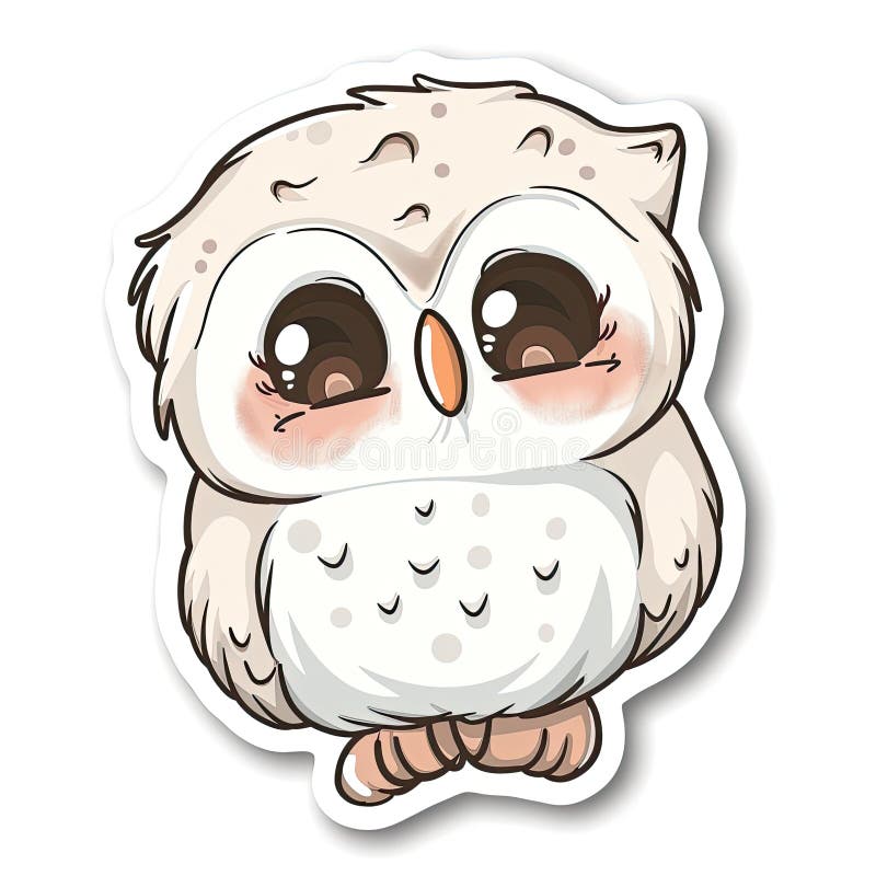 Adorable Cartoon Owl Sticker Illustration Generated with AI Stock ...