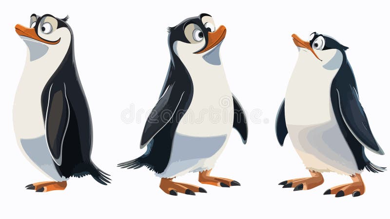 Adorable Cartoon Penguin Animation Vector Illustration for Creative ...