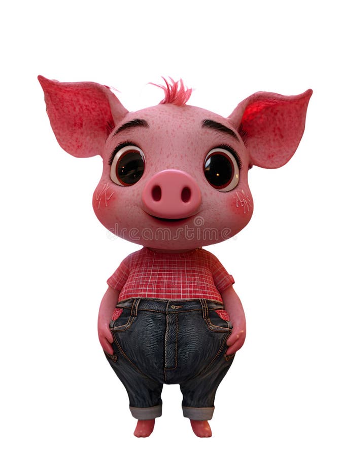 Adorable Cartoon Pig Character Stock Illustration - Illustration of ...