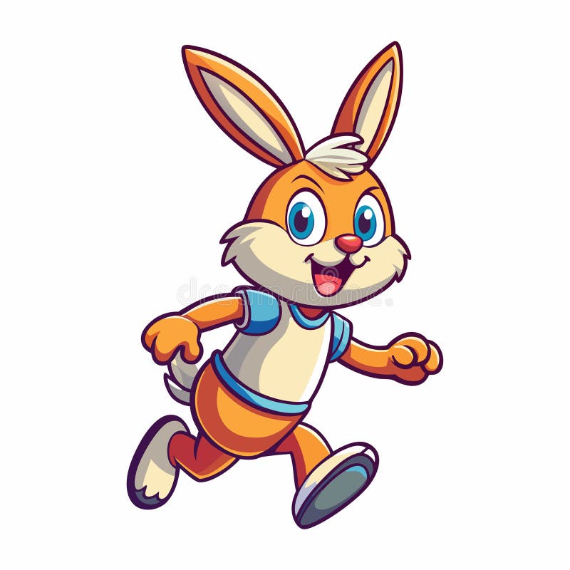 Adorable Cartoon Vector Icon of a Running Rabbit Stock Vector ...