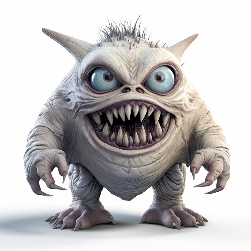 Adorable Cartoonish 3d Monster with Exaggerated Features Design Stock ...