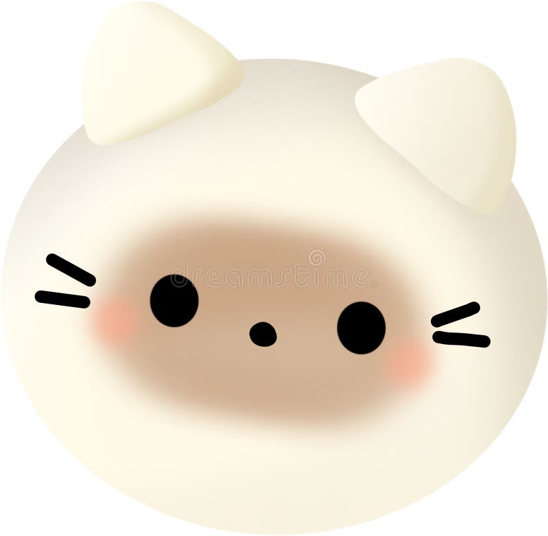 Adorable Cat with a Burnt-mark Face in the Center. Stock Illustration ...