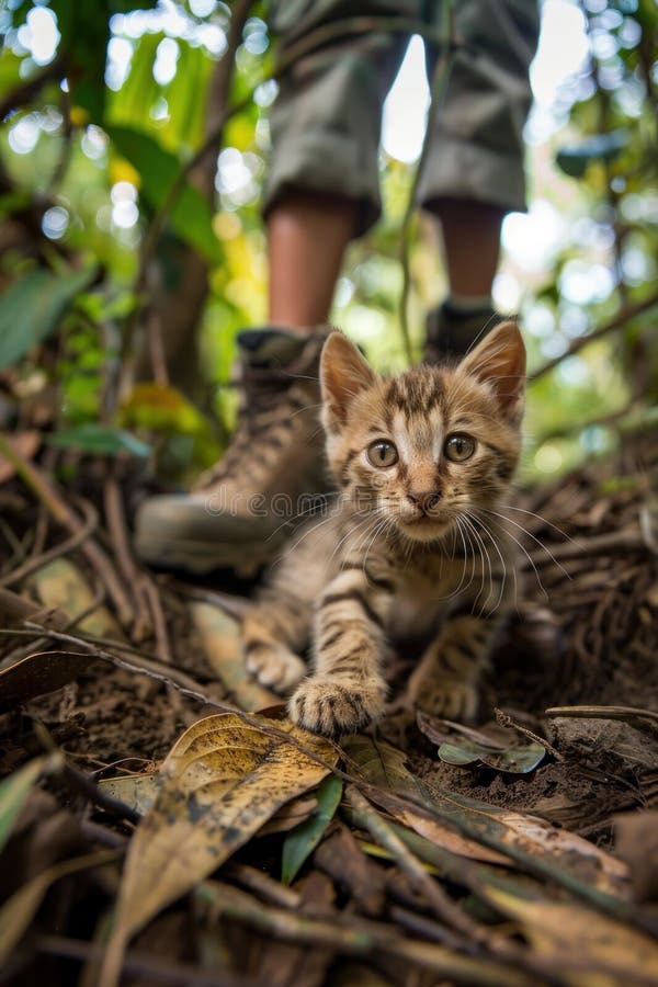 Adorable Cat, Exploring Expert, Tiny Boots, Jungle Backdrop, Intrepid ...