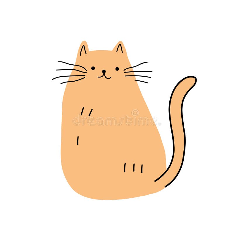 Adorable Cat, Flat Vector Illustration in a Contemporary Minimalist ...