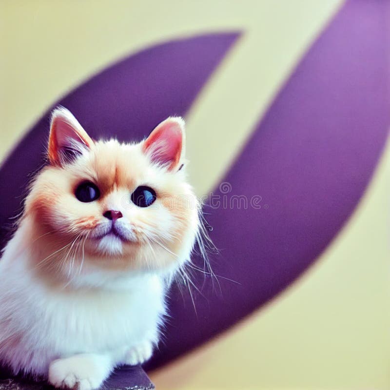 Adorable Cat Fluffy in Action Stock Illustration - Illustration of ...