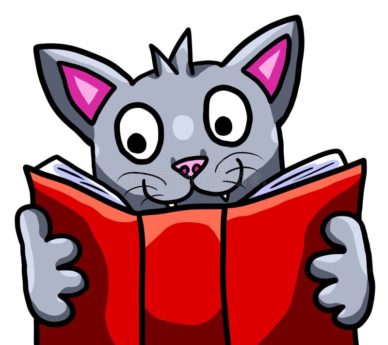 White Cat Studying Stock Illustrations – 565 White Cat Studying Stock ...