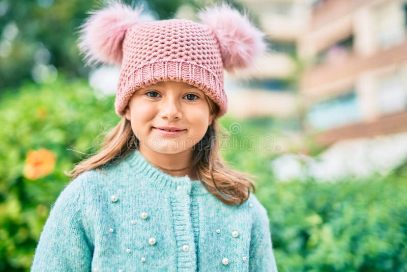 Adorable Caucasian Child Girl Smiling Happy Standing at the Park Stock ... Adorable Caucasian Child Girl Smiling Happy Standing at the Park Stock ...