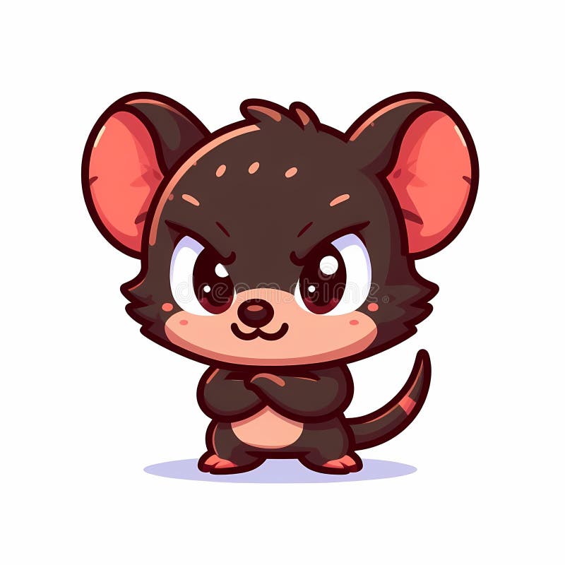 Tasmanian Devil Chibi Illustration in Flat Style on White Background ...