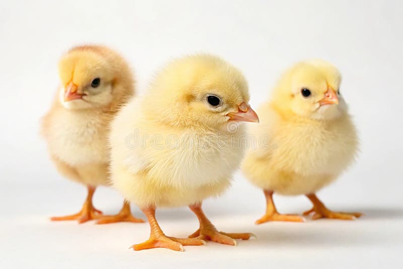Adorable Chicks a Over White Background Stock Photo - Image of baby ...