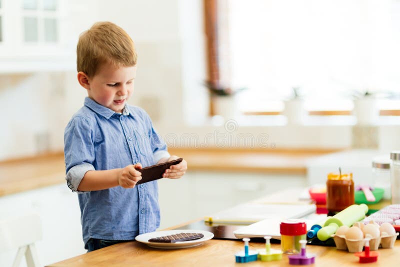 Adorable Child Making Cookies Stock Image - Image of chef, girl: 132248007