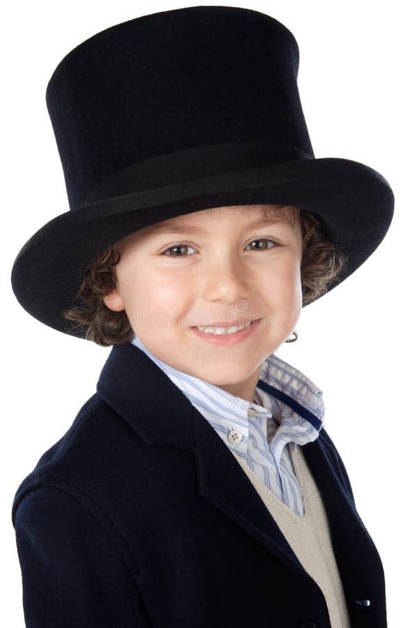 Boy in Long Coat and Top Hat Stock Photo - Image of pretend, long: 39973886