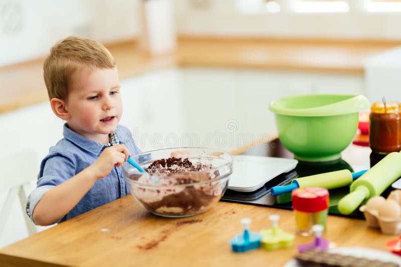 Adorable Child Making Cookies Stock Image - Image of food, adorable ...